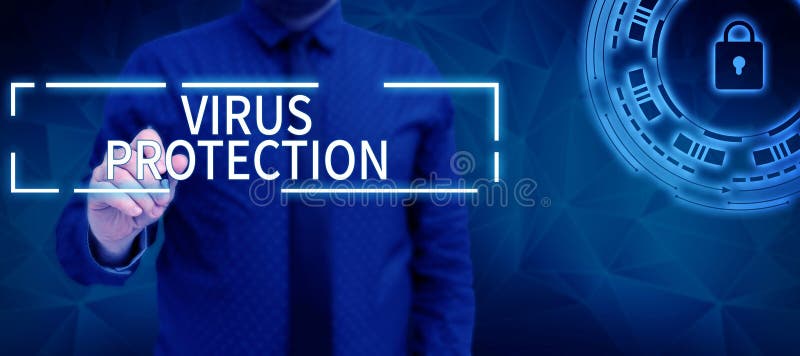 Conceptual Caption Virus Protection. Internet Concept Program Designed ...