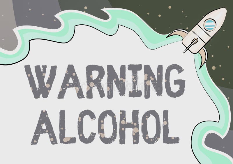 Hand Writing Sign Warning Alcohol. Word for Messages Appear on the ...