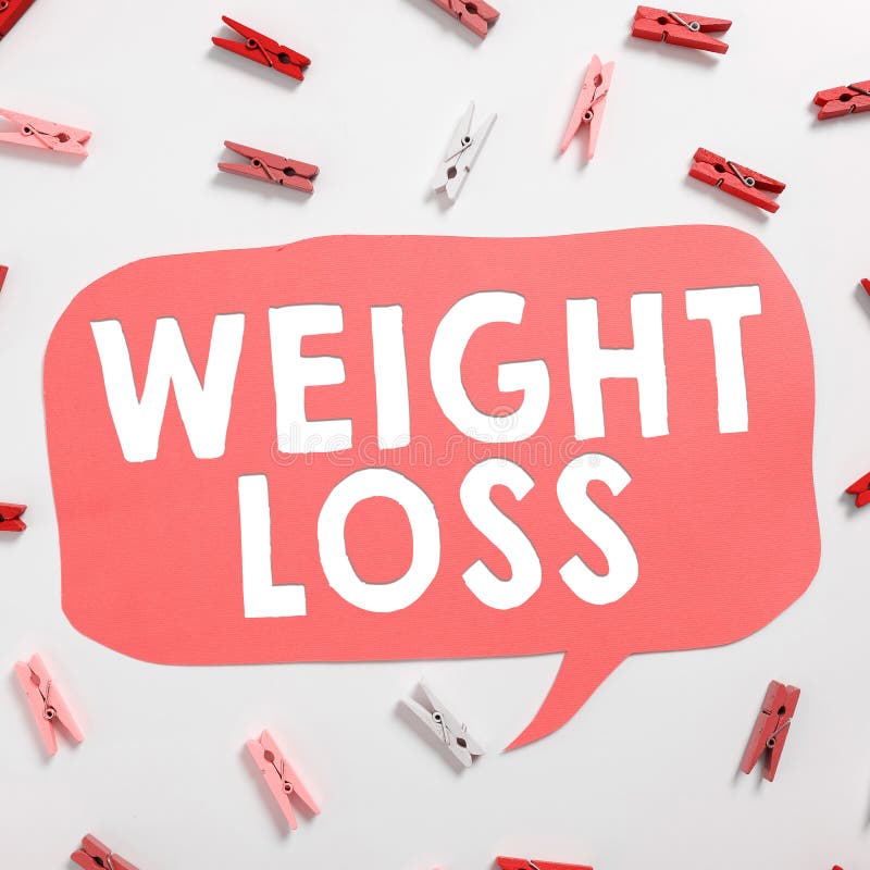 Hand Writing Sign Weight Loss. Word for Decrease in Body Fluid Muscle ...