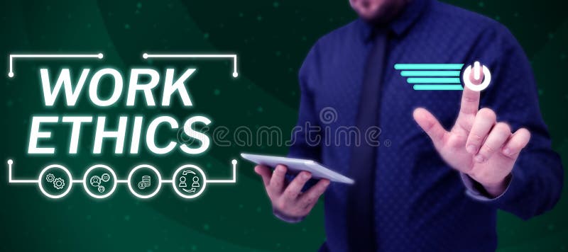 Hand Writing Sign Work Ethics. Business Concept a Set of Values ...