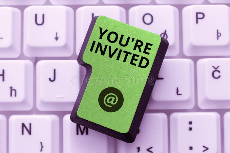 Hand Writing Sign You Re Invited. Business Concept Please Join Us in ... Hand Writing Sign You Re Invited. Business Concept Please Join Us in ...