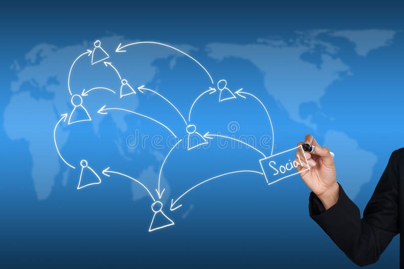 Hand Writing Social Network Stock Image - Image of office, inspiration ...