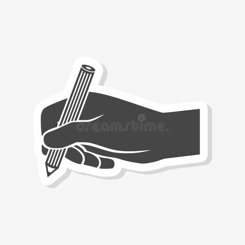 Hand Writing Sticker, Handwriting Icon Stock Vector - Illustration of ...