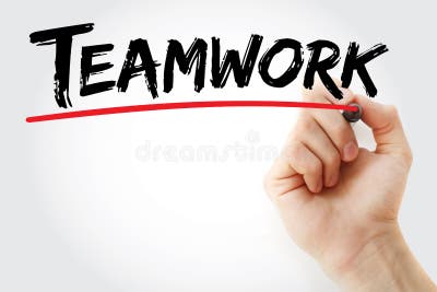 Hand Writing Teamwork with Marker, Business Concept Stock Photo - Image ...