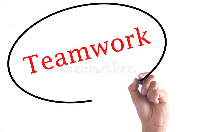 Hand Writing Teamwork on Transparent Board Stock Image - Image of ...