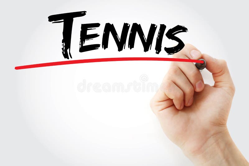 Hand Writing Tennis with Marker Stock Photo - Image of physical ...