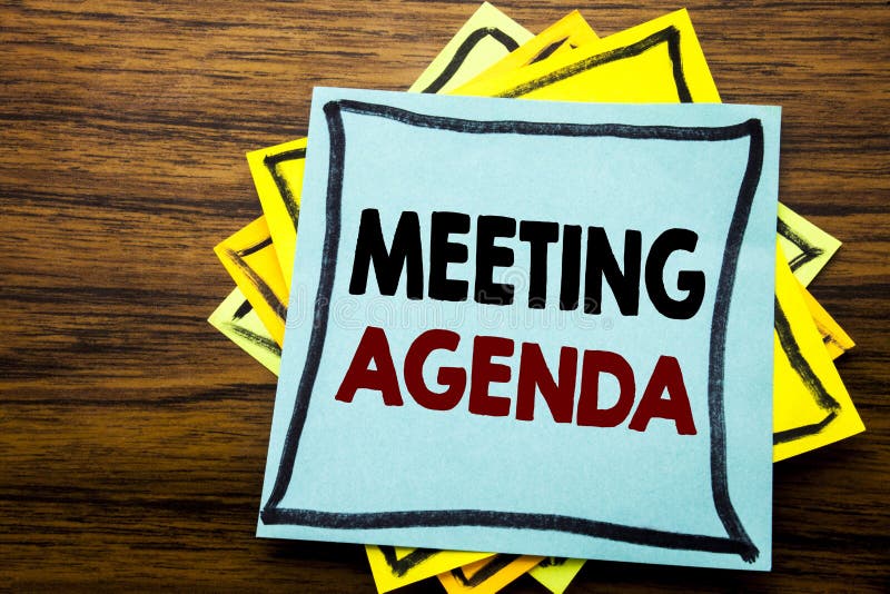 Hand Writing Text Caption Inspiration Showing Meeting Agenda. Business ... Hand Writing Text Caption Inspiration Showing Meeting Agenda. Business ...