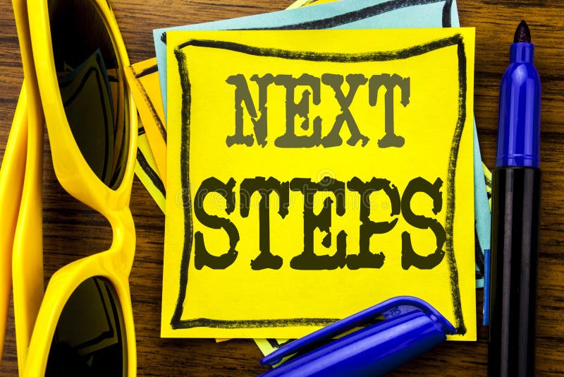 Hand Writing Text Caption Inspiration Showing Next Steps. Business ...