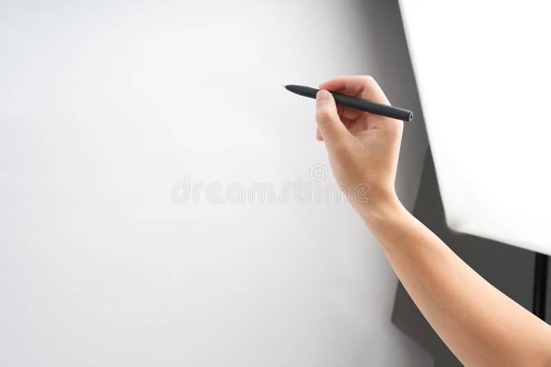 Hand Writing the Pen Isolated on White Background. Stock Photo - Image ...