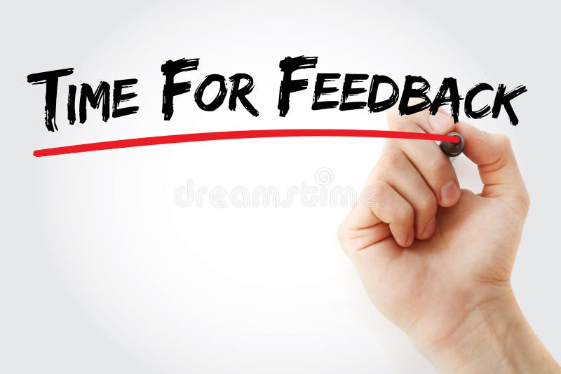Time For Feedback Written On A Poster With Drawings Of Charts Stock ...