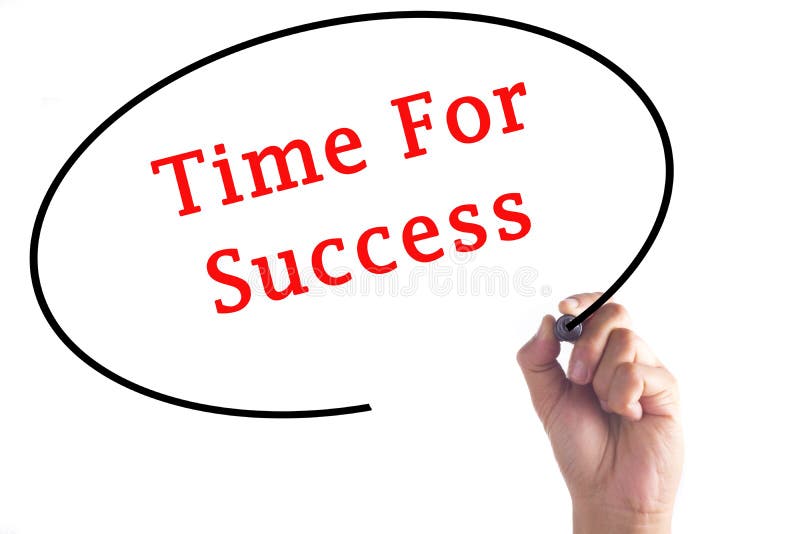Hand Writing Time for Success on Transparent Board Stock Photo - Image ...