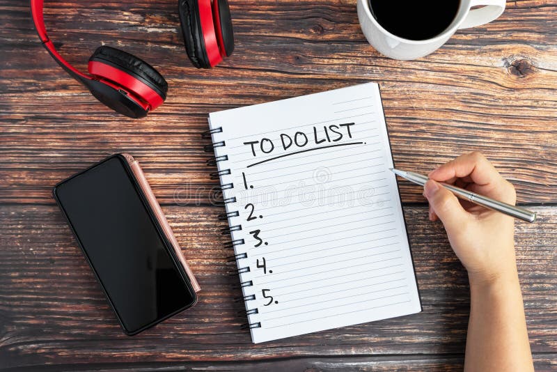 Hand Writing To Do List Text on Note Pad Stock Photo - Image of list ...