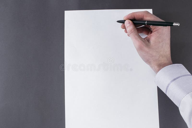 Hand Writing Using the Fountain Pen Stock Photo - Image of sheet ...