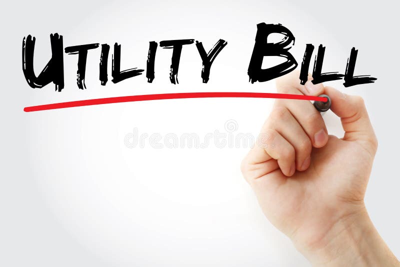 Hand Writing Utility Bill with Marker Stock Photo - Image of ...