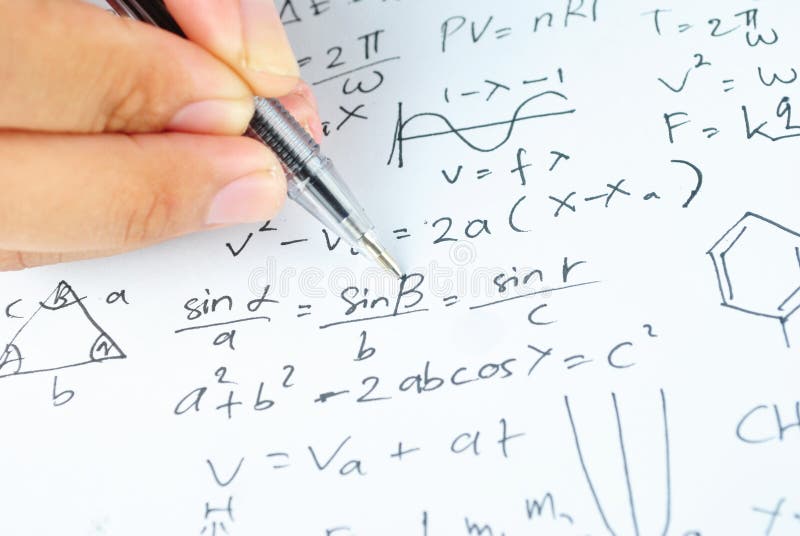 Hand Writing Various High School Maths and Science Stock Photo - Image ...