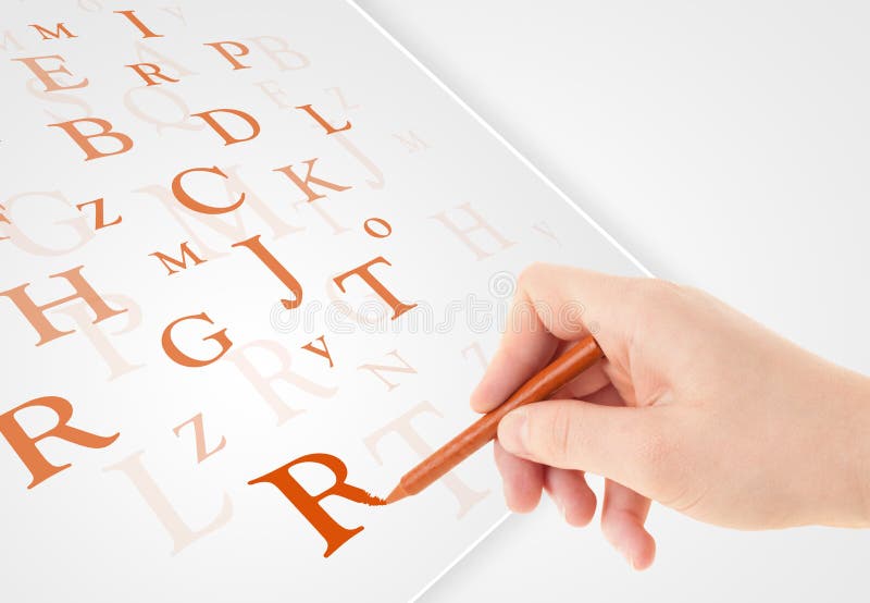 Hand Writing Various Letters Stock Photo - Image of alphabet ...
