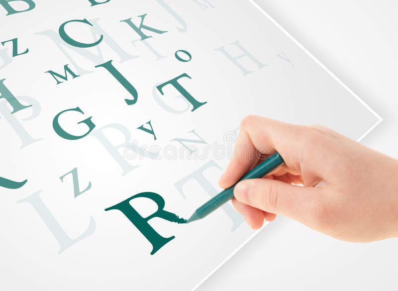 Hand Writing Various Letters on White Plain Paper Stock Photo - Image ...