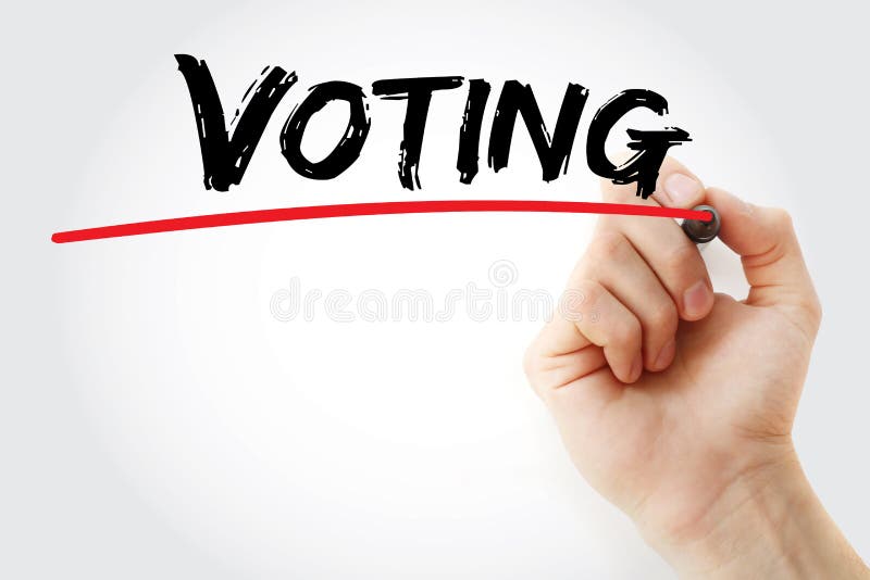 Hand Writing Voting with Marker Stock Image - Image of meeting, board ...