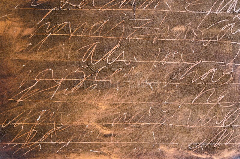 Hand Writing, Wall Writing, Graffiti Inscriptions on a Brown Wall 库存图片 ...