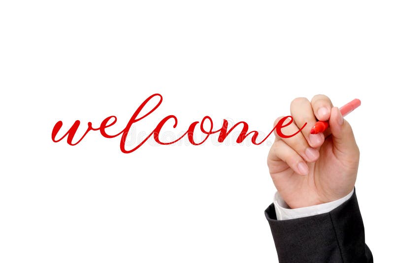 Hand Writing Welcome Word on White Background Stock Illustration ...