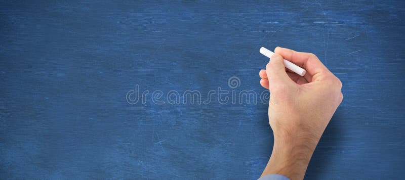 Composite Image of Hand Writing with a White Chalk Stock Image - Image ...