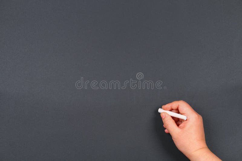Hand Writing by White Chalk on a Blackboard. Useful As Background Space ...