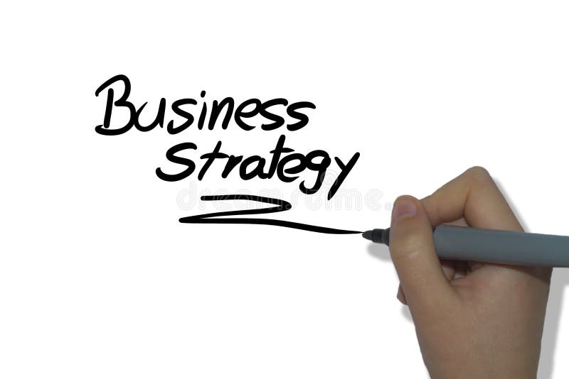 Hand Writing Words Business Strategy on White Paper Stock Photo - Image ...