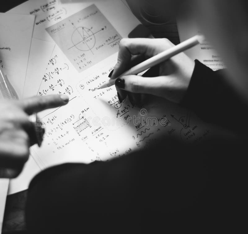 Hand Writing Working on Physics Assignment Study Education Stock Photo ...