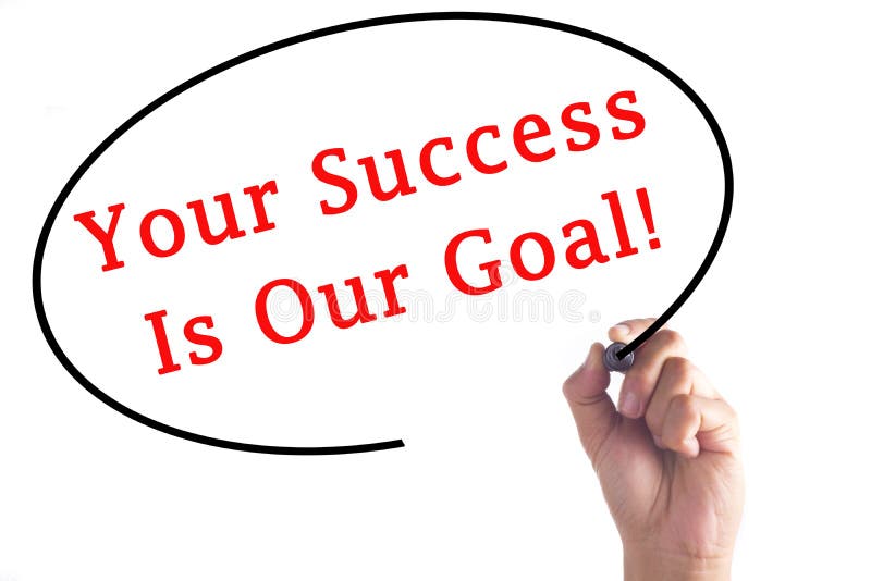 Hand Writing Your Success is Our Goal on Transparent Board Stock Image ...