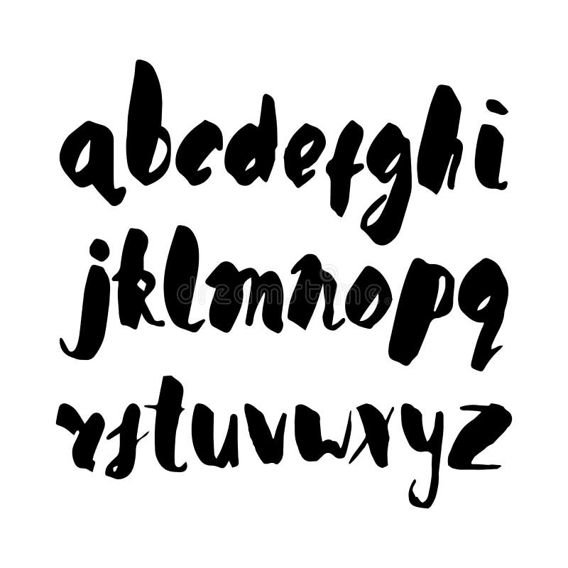 Hand Written Alphabet with Numbers and Symbols. Stock Vector ...