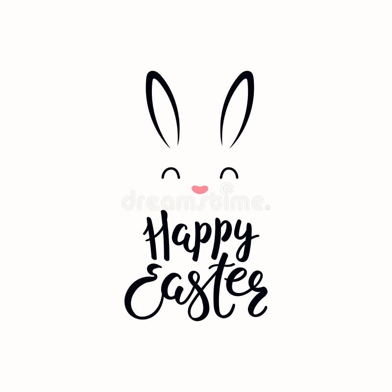 Happy Easter Lettering Quote Stock Vector Illustration Of Background