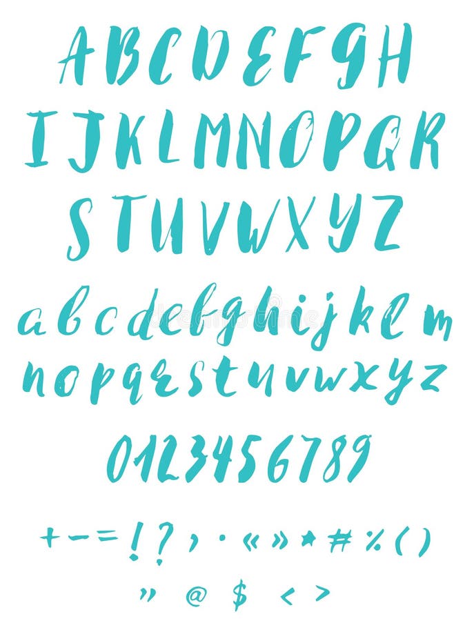 Hand Written Calligraphy Alphabet. Detailed Vector Stock Vector ...