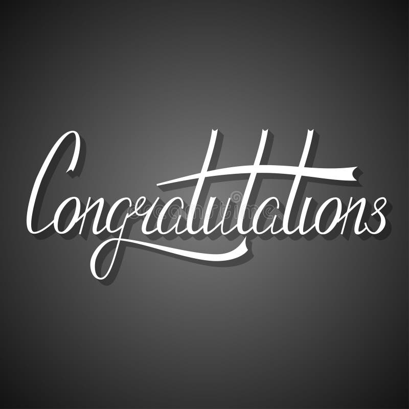 Hand Written Congratulation Lettering Stock Vector - Illustration of ...