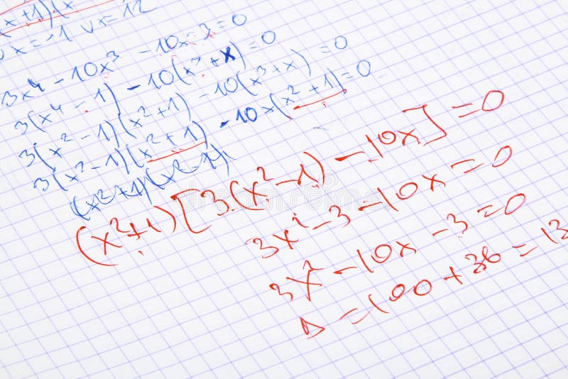 Hand Written Maths Calculations Stock Photo - Image of book ...