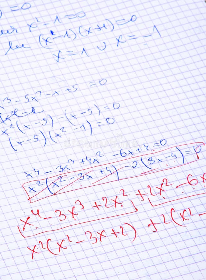Hand Written Maths Calculations Stock Photo - Image of book ...
