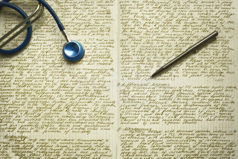 Hand-written medical text stock photo. Image of study - 193378044