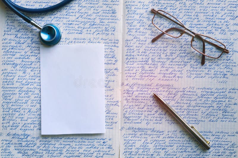 Hand-written medical text stock photo. Image of paper - 193081356