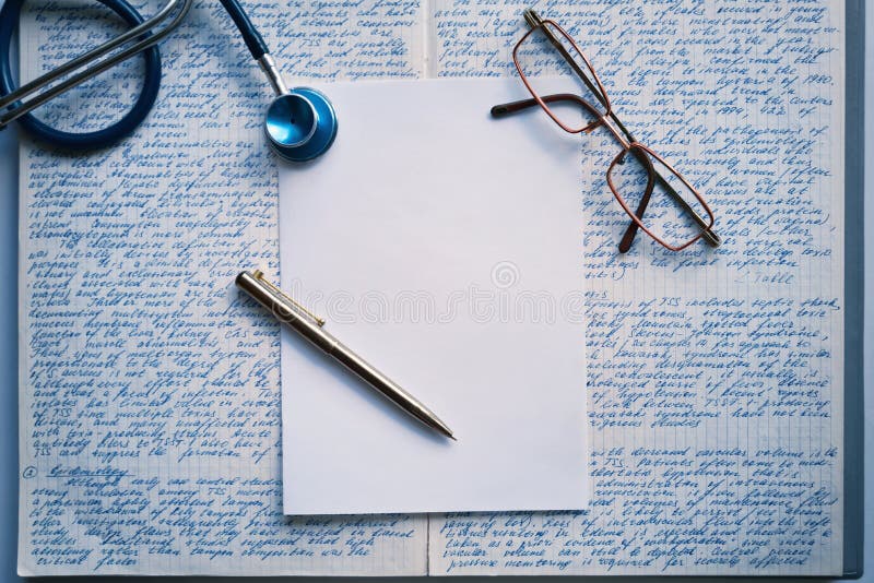 Hand-written medical text stock photo. Image of writing - 193377980