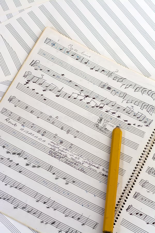 Handwritten Music Book Isolated Stock Image - Image of grunge ...