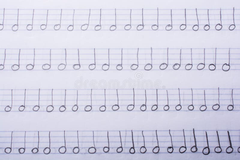 Hand Written Musical Notes are on Paper Stock Image - Image of creative ...