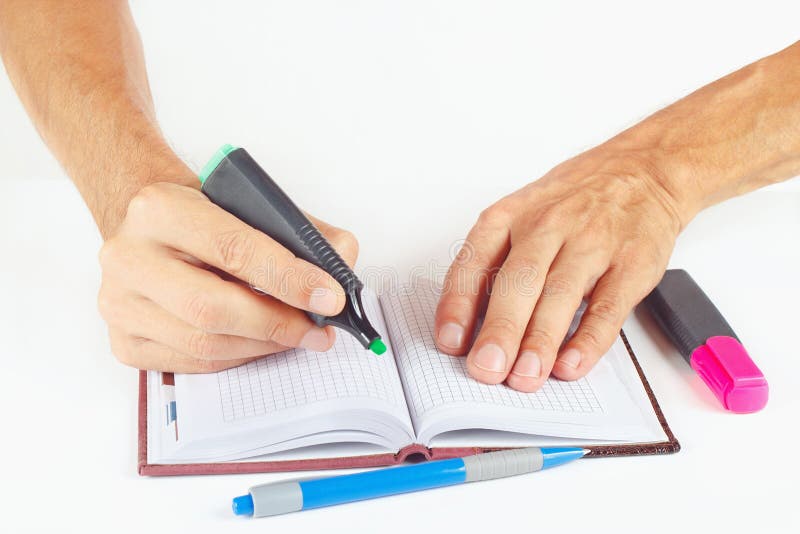 Hand Written Notes in Red Marker on a Orange Sticker on White ...