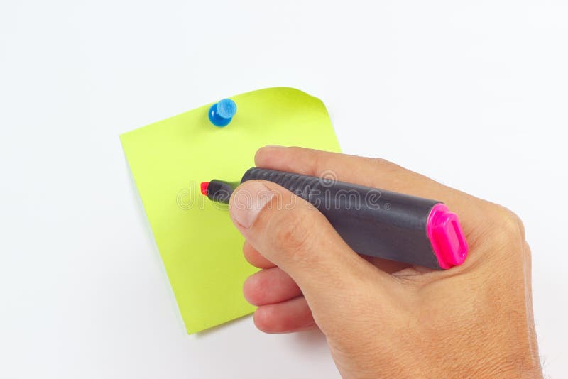 Hand Written Notes Green Marker Red Sticker White Board Stock Photos ...