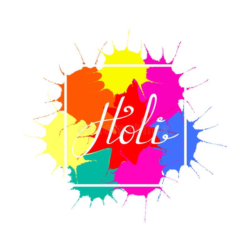 Colorful Holi lettering stock vector. Illustration of hinduism - 110536622