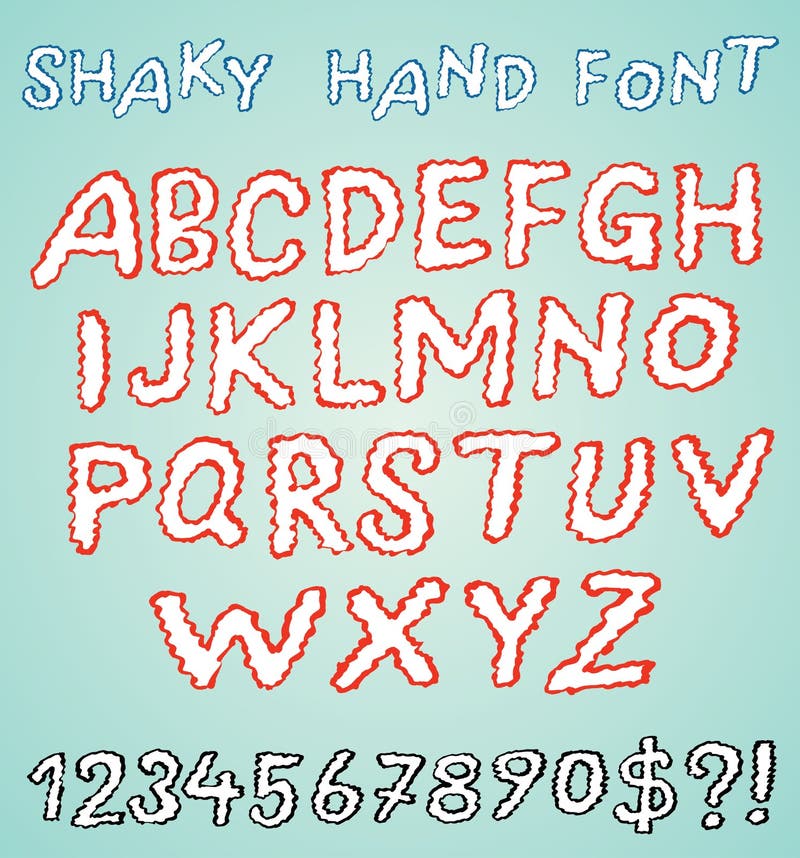 Hand Written Retro Vector Font Stock Vector - Illustration of elements ...