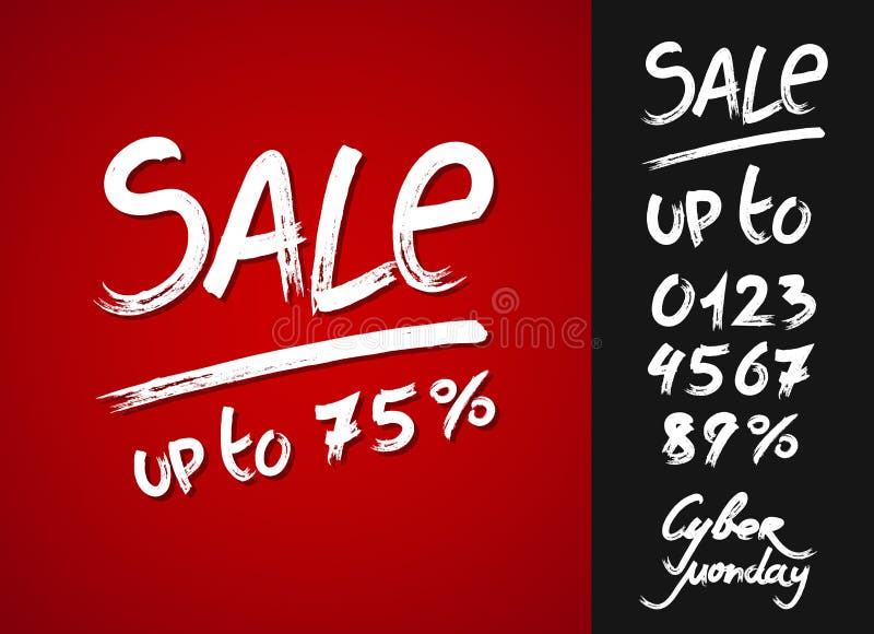 Hand Written Sale Sign Elements for Any Marketing Promotion. All ...