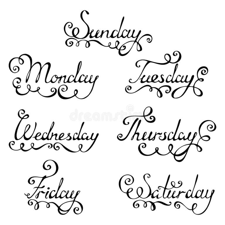 Days Week Black White Stock Illustrations – 1,940 Days Week Black White ...