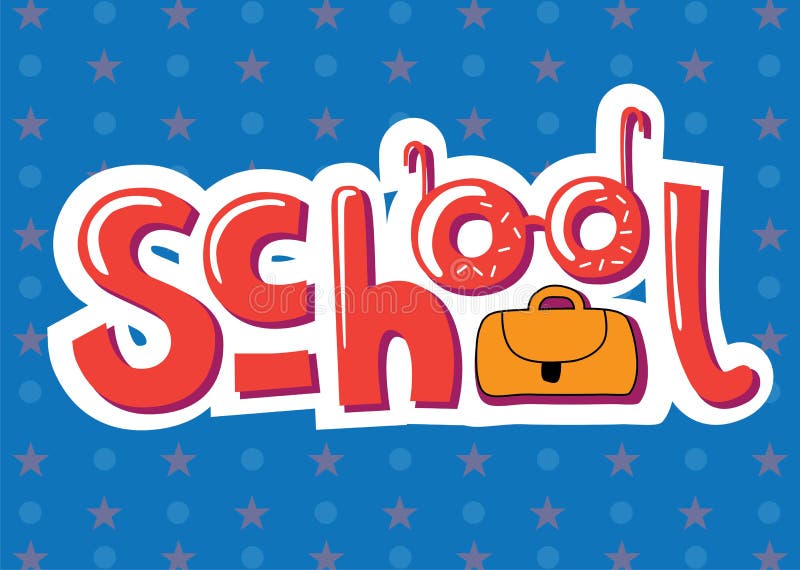 The Hand-written Word School Stock Vector - Illustration of icon ...