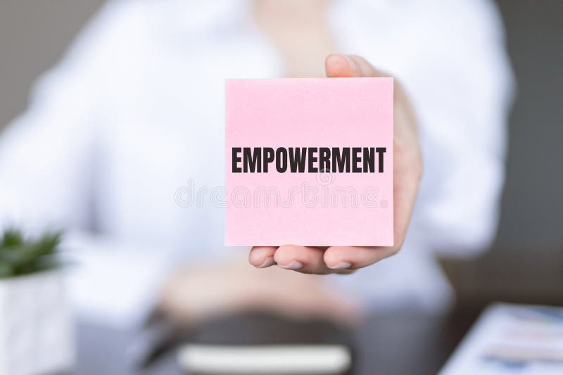 Hand Writting Text on Paper Sticker in Woman Hand Stock Image - Image ...