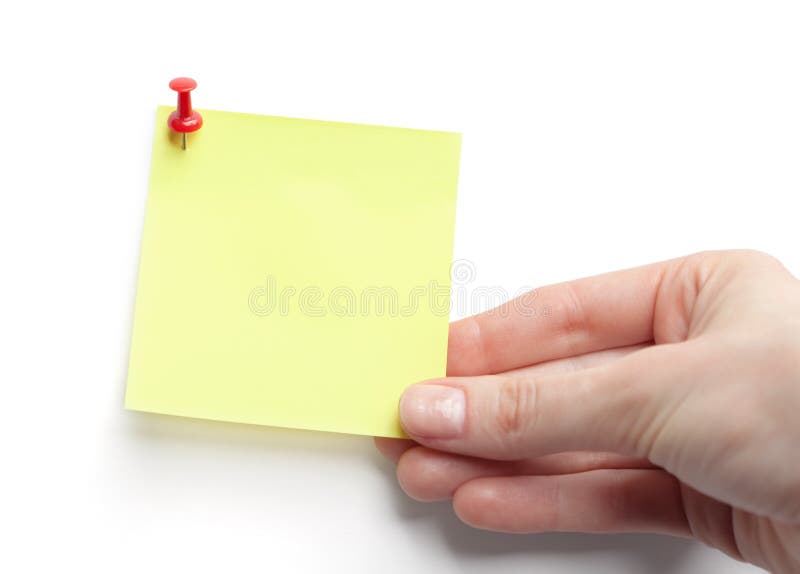 Adult Man Hand Holding Sticky Note Stock Photo - Image of hand, post ...