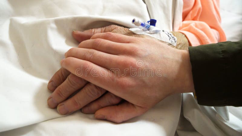Hand of Young Person Confronting Elderly Sick Person Admitted in ...